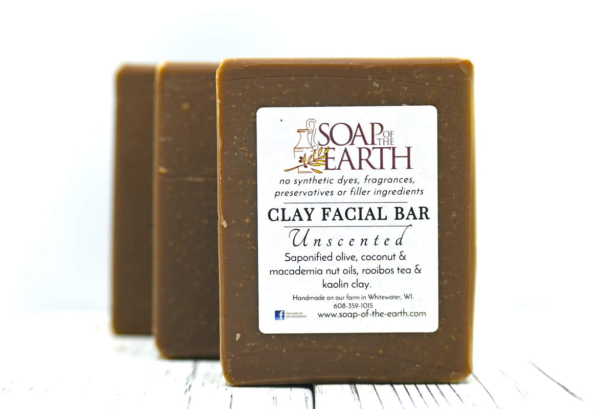 CLAY FACIAL BAR-- Unscented | Soap of the Earth